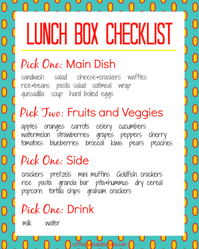 Teach Kids To Pack Healthy School Lunches Coffee Cups And Crayons